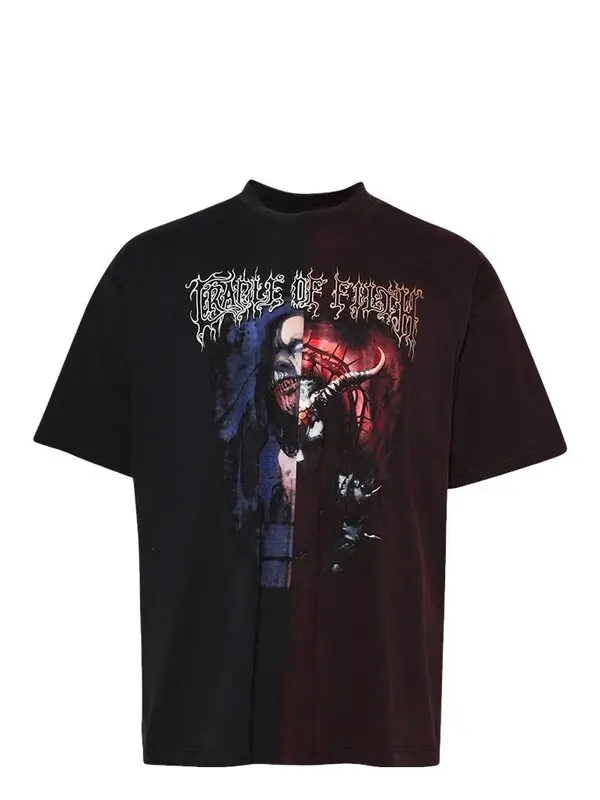 Vetements Cut-up Oversized Tee And Red - Black