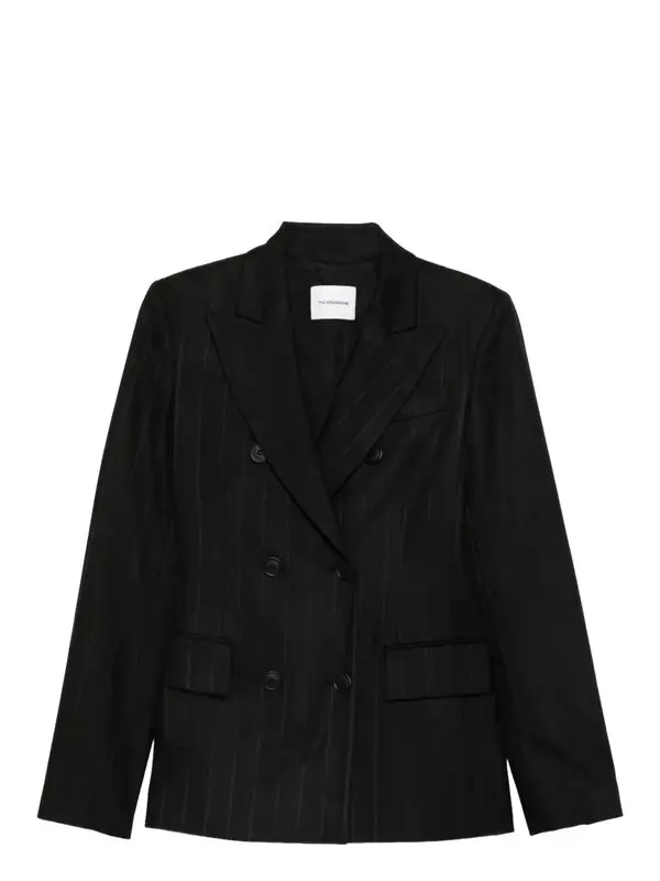 Andamane Pinstriped Double-breasted Jacket - Black