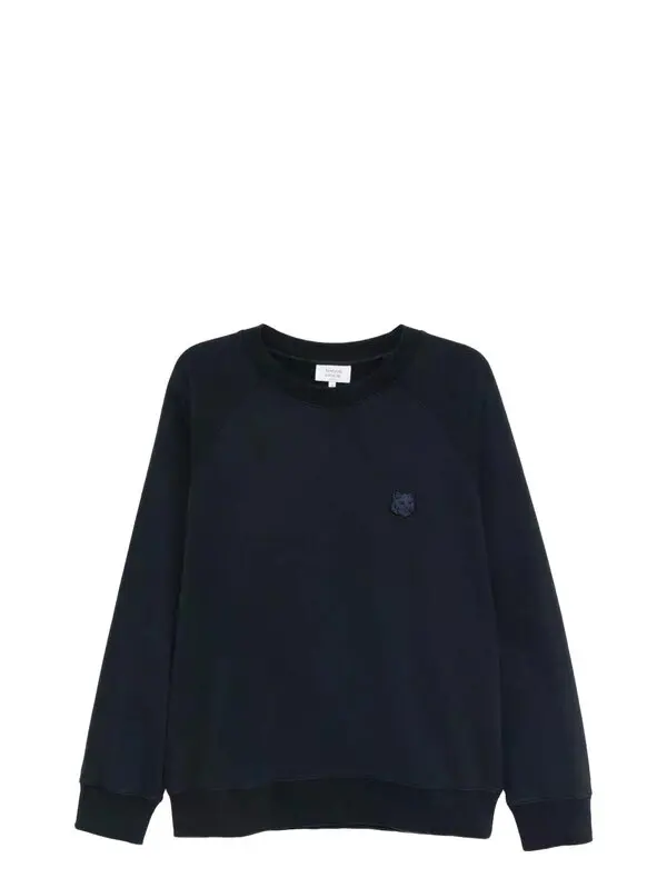 Maison Kitsuné Embroidered-logo Patch Sweatshirt - Blue