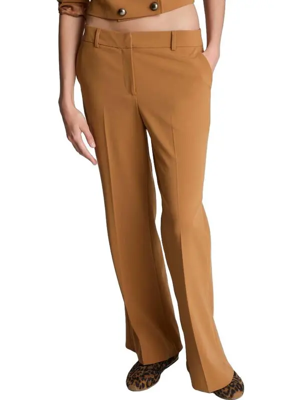 KENNETH COLE Flare Leg Trousers - Rich Umber