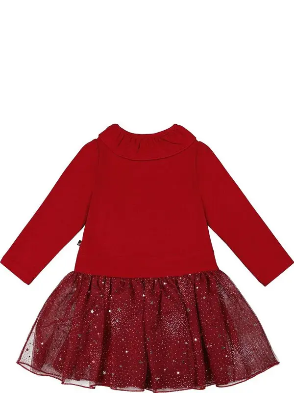DEUX PAR DEUX Bi-material Dress With Glittering Skirt - Red
