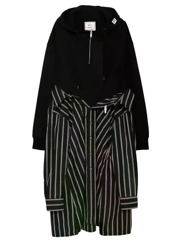 Mihara Yasuhiro Combined Hoodie Dress - Black