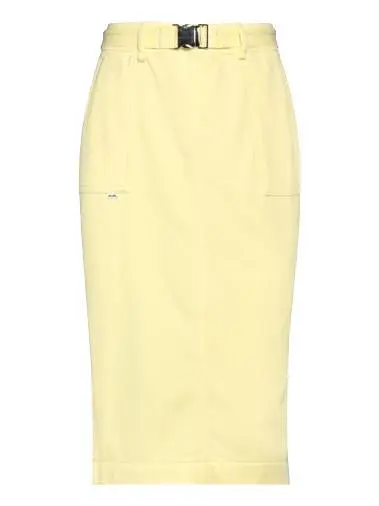 JIJIL Midi Pencil Skirt With Belt And Slit - Yellow