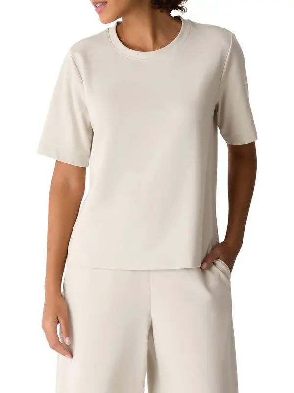 Eileen Fisher Crewneck Ponte T-shirt - Papyrus