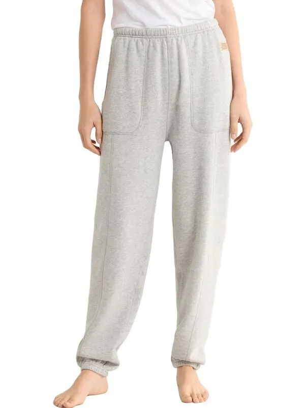 Lunya Silksweats Reversible Seamed Cotton & Silk-blend Sweatpants - Napping Dove Heather