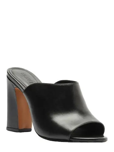 Schutz Esme Leather Slide Sandal - Black
