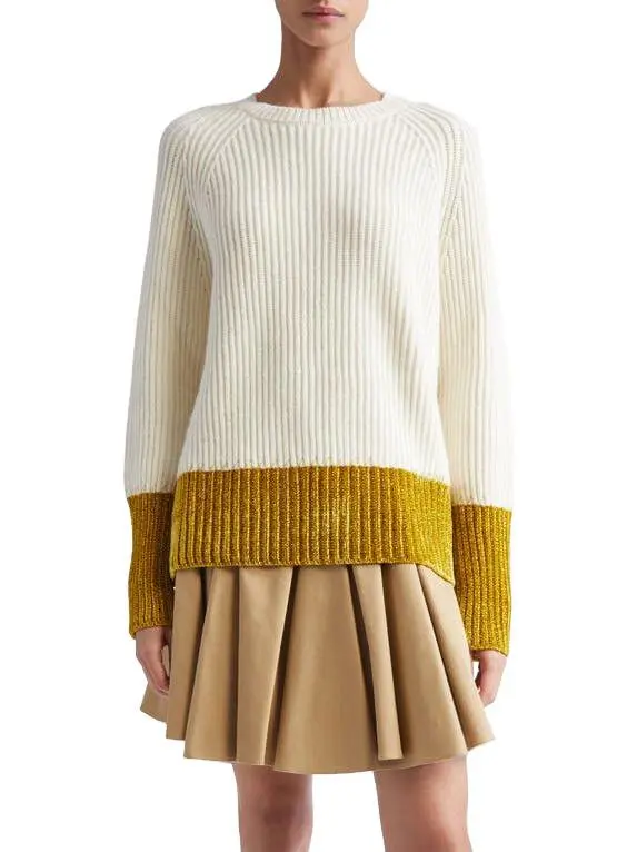 Marni Bicolor Crewneck Sweater - Biw10 Pearl
