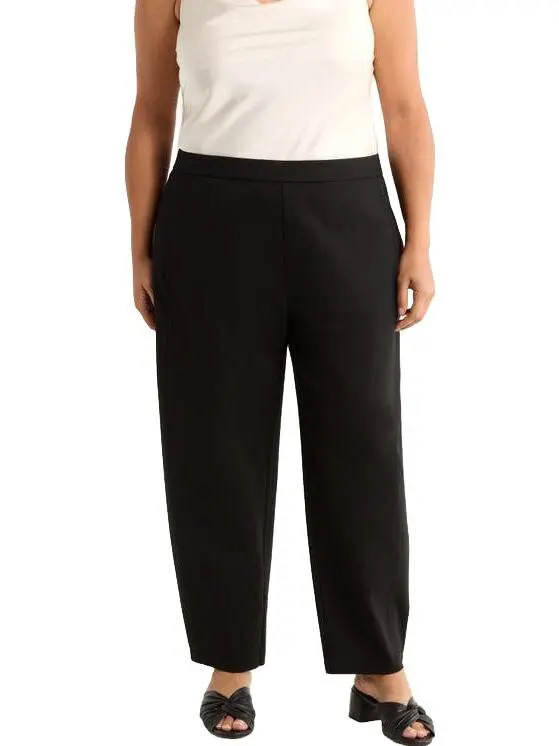 Eileen Fisher Lantern Double Knit Ankle Pants - Black