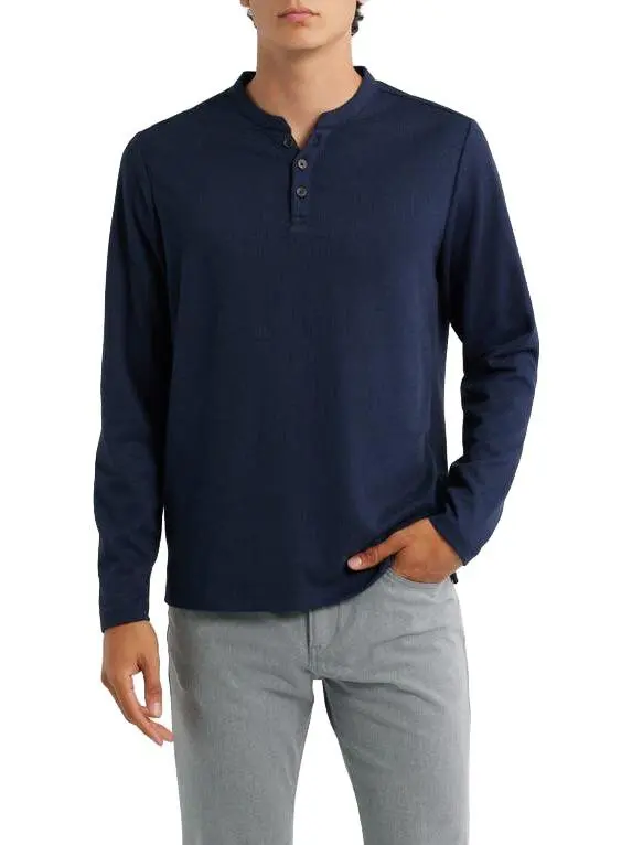 Robert Barakett Alec Heathered Henley - Navy