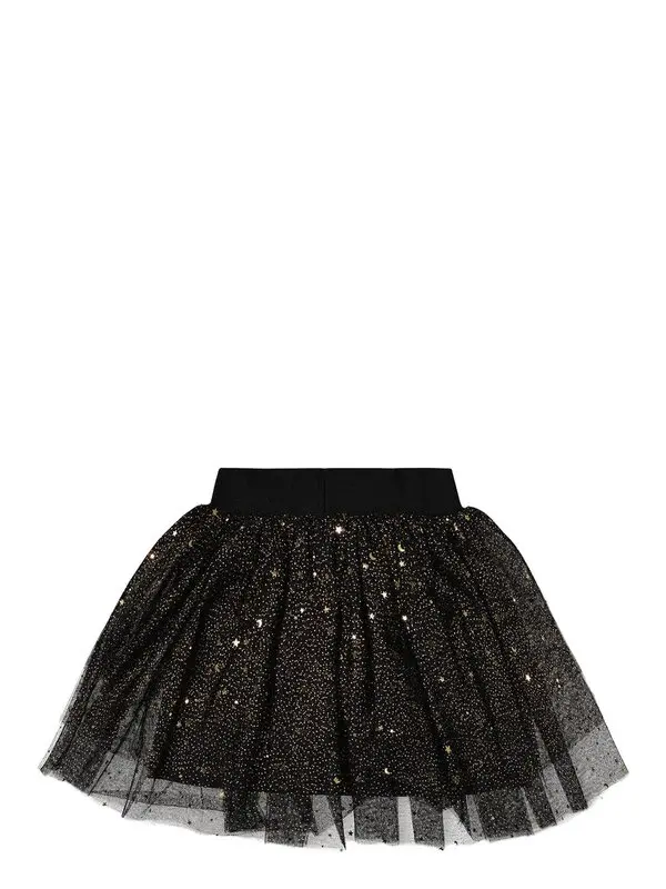 DEUX PAR DEUX Multi Layer Glittering Mesh Skirt - Black