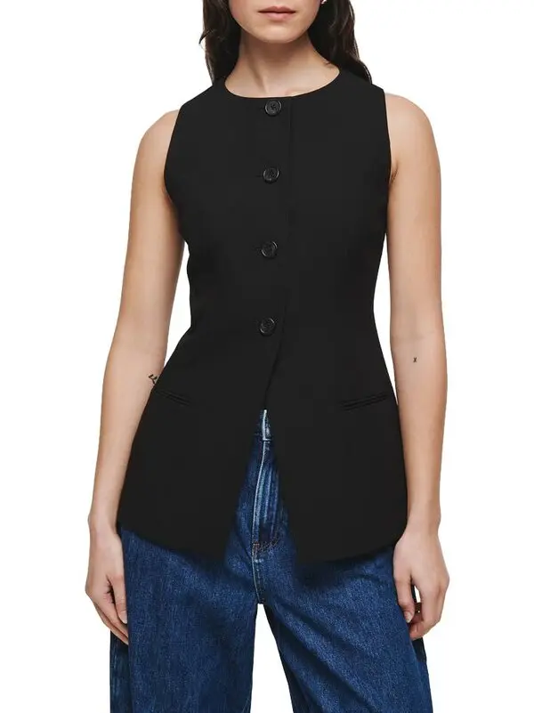 ALIGNE Leo Collarless Vest - Black