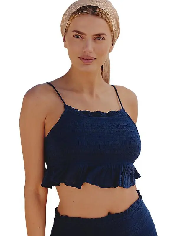 CELANDINE Crop Gauze Cami - Night Fall