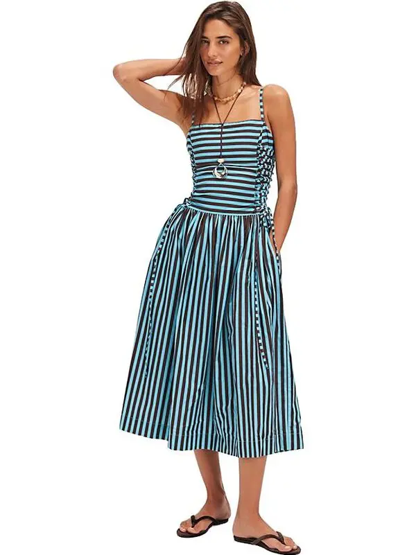 DAMSON MADDER Angelina Midi Dress - Blue
