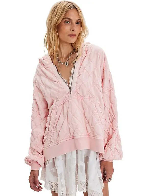 Free People Fp One Aria Zip Hoodie - Blush