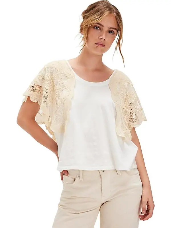 Free People Evangeline Tee - Clean Ivory
