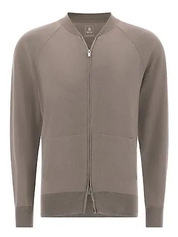 Boggi Milano Fine-knit Regular-fit Merino-wool Bomber Jacket - Taupe