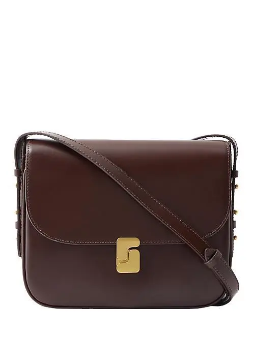 Soeur Bellissima Maxi Leather Cross Body Bag - Chocolat