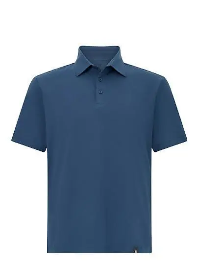 Boggi Milano Short-sleeve Stretch-cotton Polo Shirt - Air-blue
