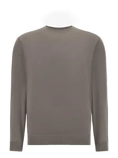 Boggi Milano Regular-fit Merino-wool Jumper - Taupe