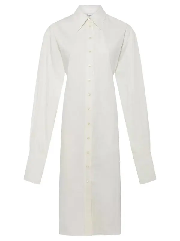 MARINE SERRE Belted Shirt Dress - White