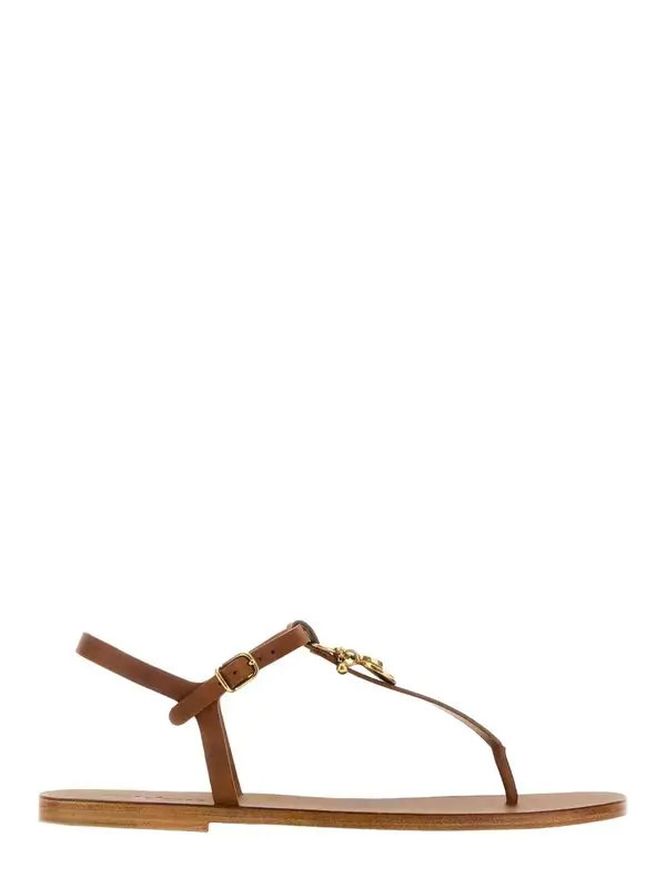 Chloé Leather Charm Sandals - Brown