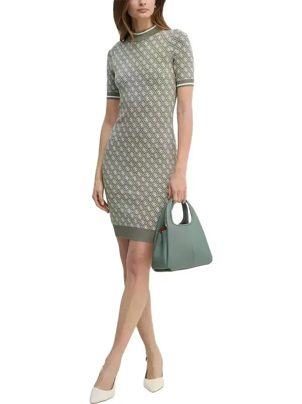 Guess Logo-pattern Mini Dress - Green