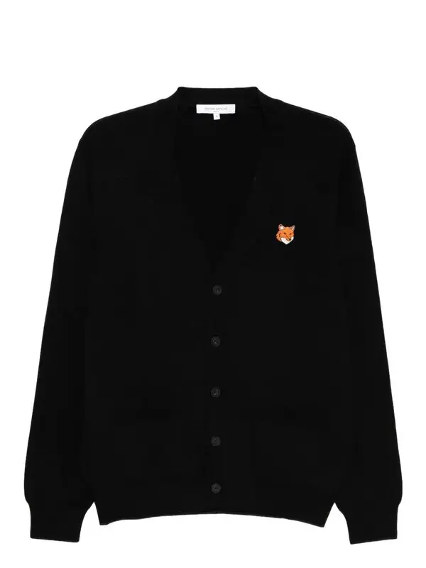 Maison Kitsuné Bold Fox Head Patch Cardigan - Black