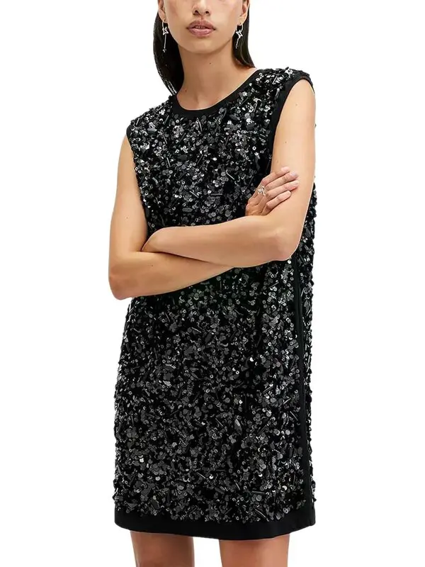 ALLSAINTS Sequin-embellished Shift Dress - Black