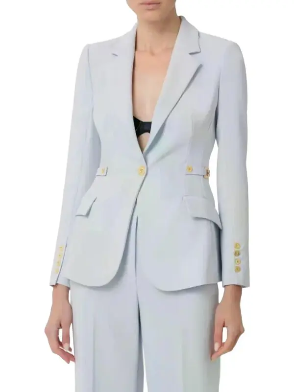 Elisabetta Franchi Single-breasted Cinched Blazer - Blue