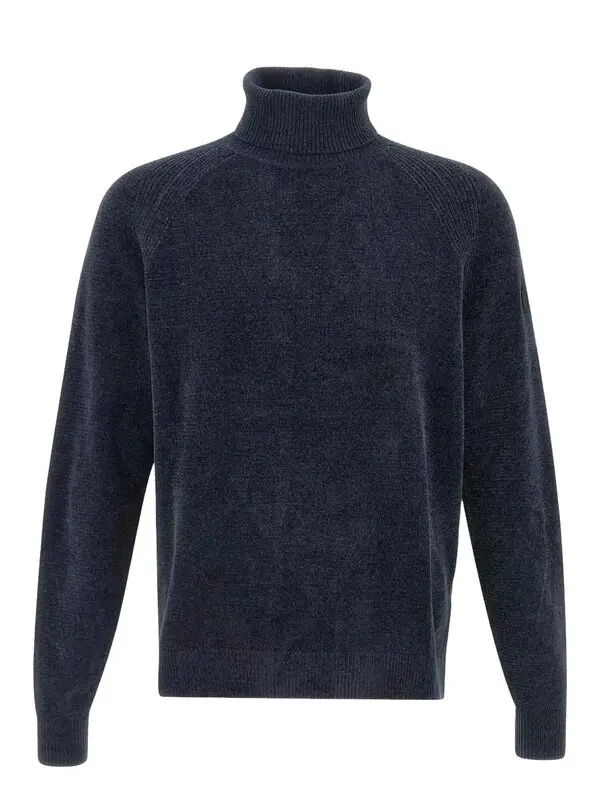 RRD Ribbed-collar Turtleneck Sweater - Blue