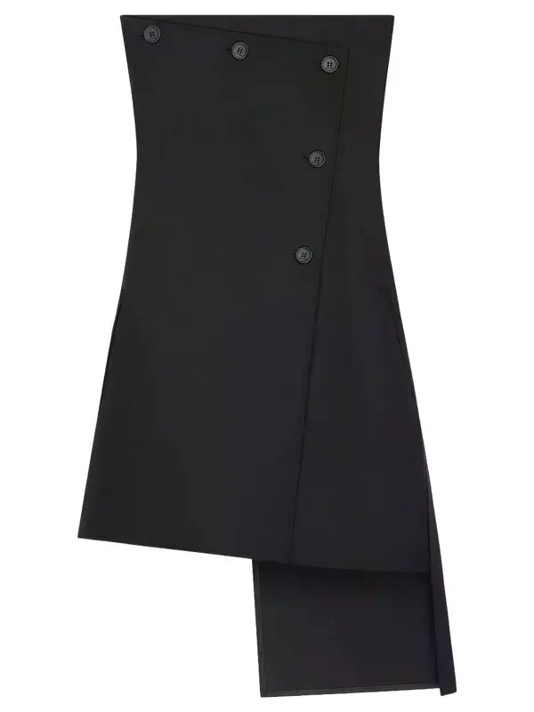 COURREGES Strapless Button-fastening Mini Dress - Black