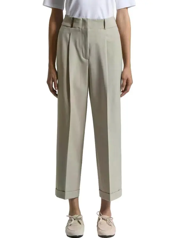 Peserico Pleated Straight Leg Trousers - Green