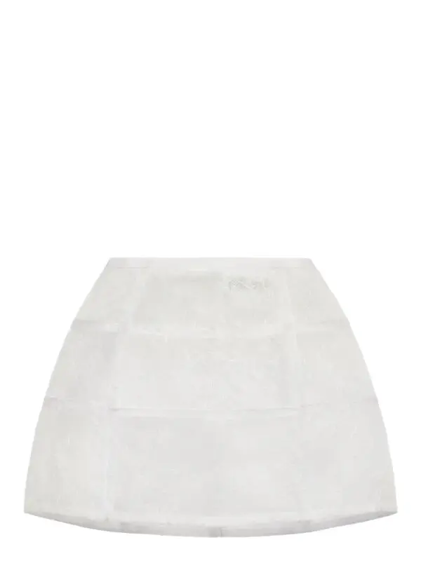 Blumarine Lace-panelled Mini Skirt - White