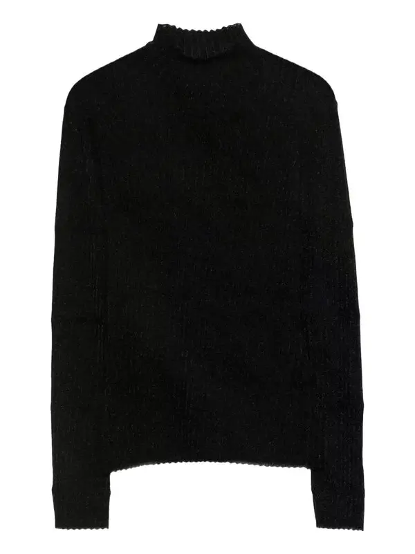 Emporio Armani Rib-knit High-neck Sweater - Black