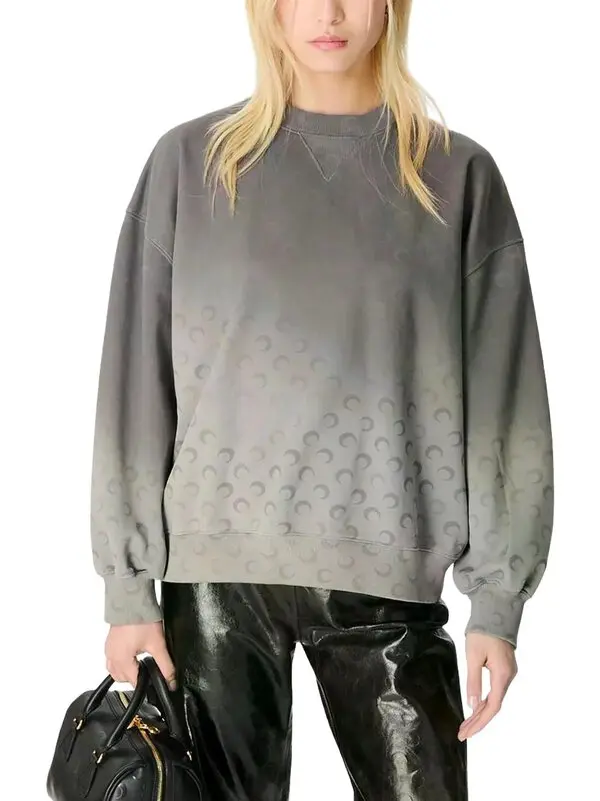 MARINE SERRE Ombré-effect Crew-neck Sweatshirt - Grey