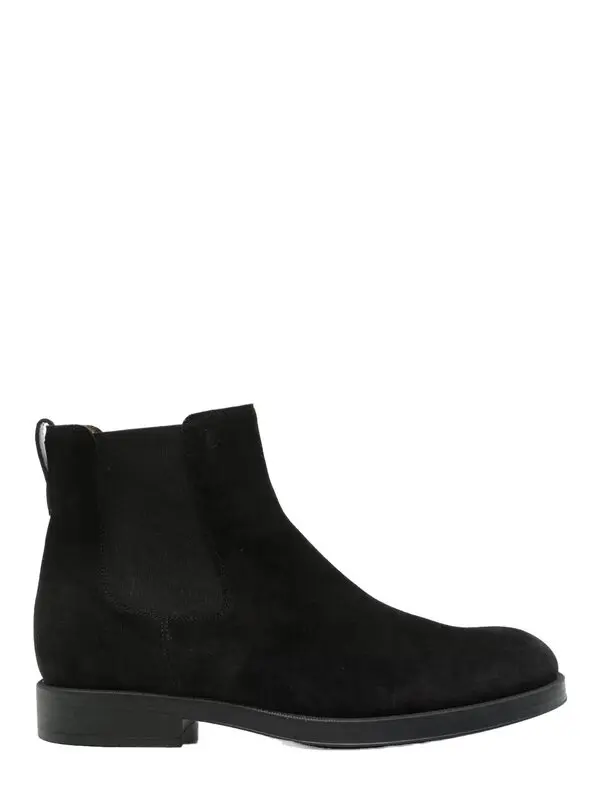 TOD'S Elastic Panel Suede Chelsea Boots - Black