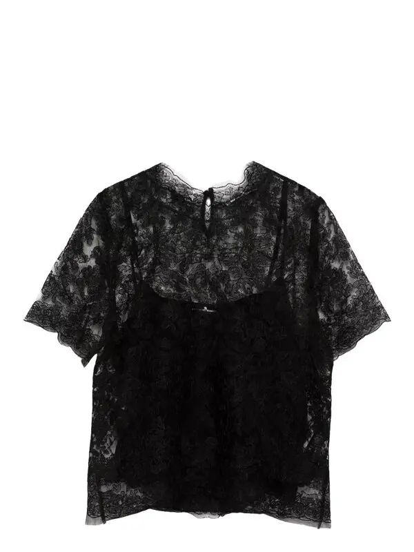 Ermanno Scervino Floral Lace Top - Black