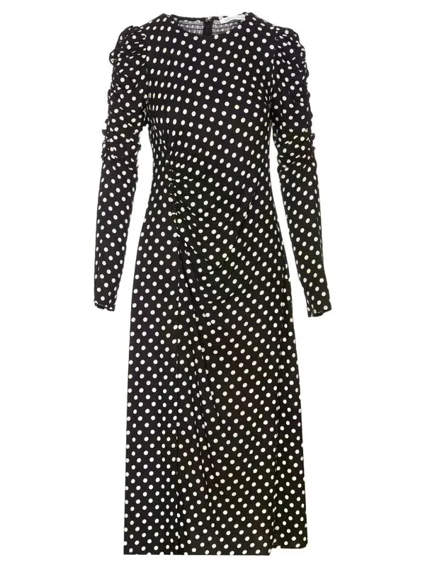 MAR DE MARGARITAS Polka-dot Long Sleeve Dress - Black