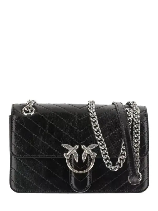 Pinko Classic Love Quilted Shoulder Bag - Black