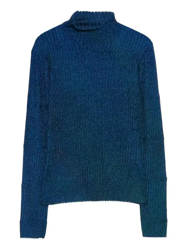 Emporio Armani Turtleneck Ribbed Sweater - Blue