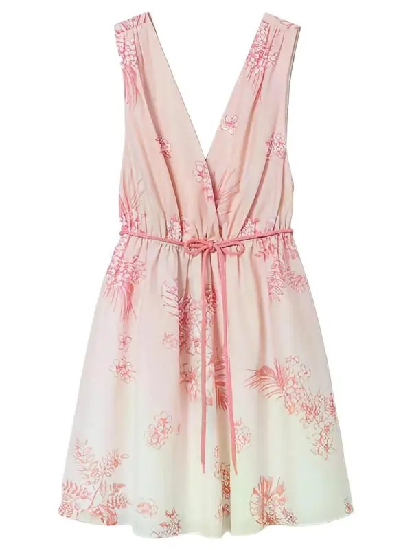 TWINSET Floral-print Wrap Mini Dress - Pink