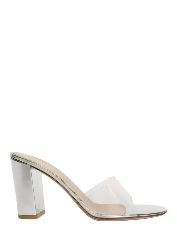 GIANVITO ROSSI 85mm Block-heel Clear Sandals - White