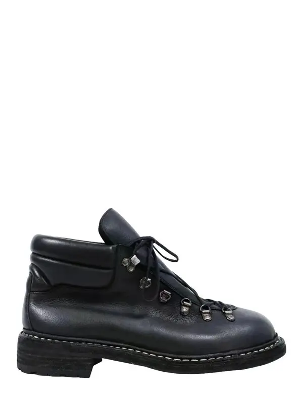 Guidi Lace-up Full-grain Leather Ankle Boots - Black
