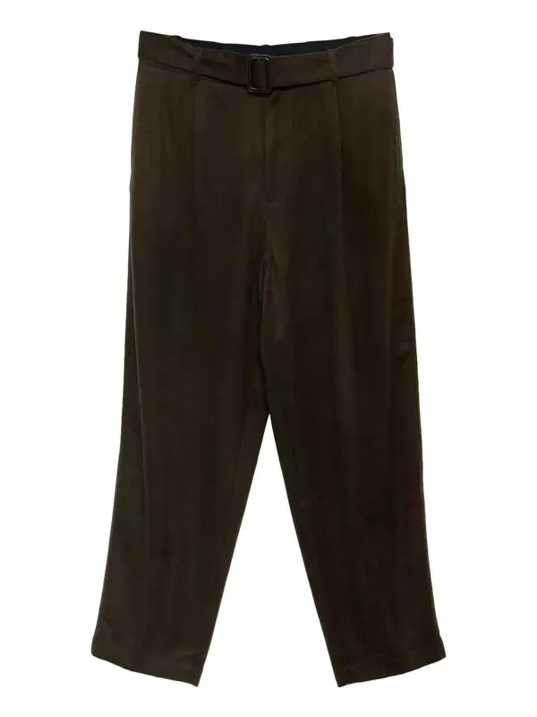 Emporio Armani Belted Pleated Trousers - Brown