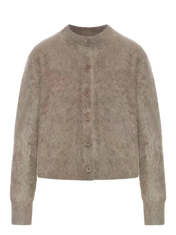 LISA YANG Brushed Cashmere Cardigan - Neutrals