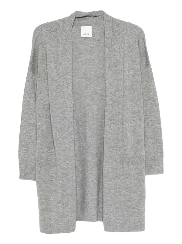 ALLUDE Patch-pocket Open-front Cardigan - Grey