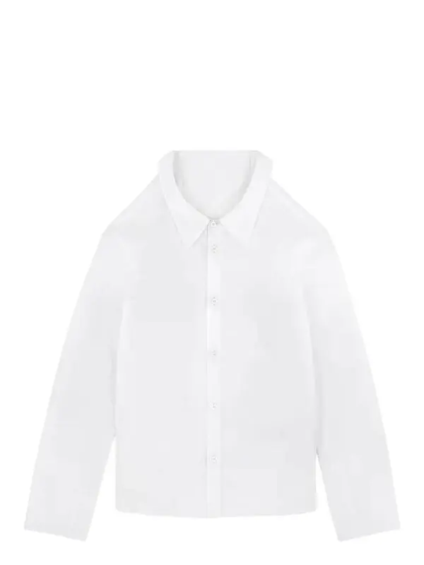 MAISON MARGIELA Oversized-collar Frayed-hem Shirt - White
