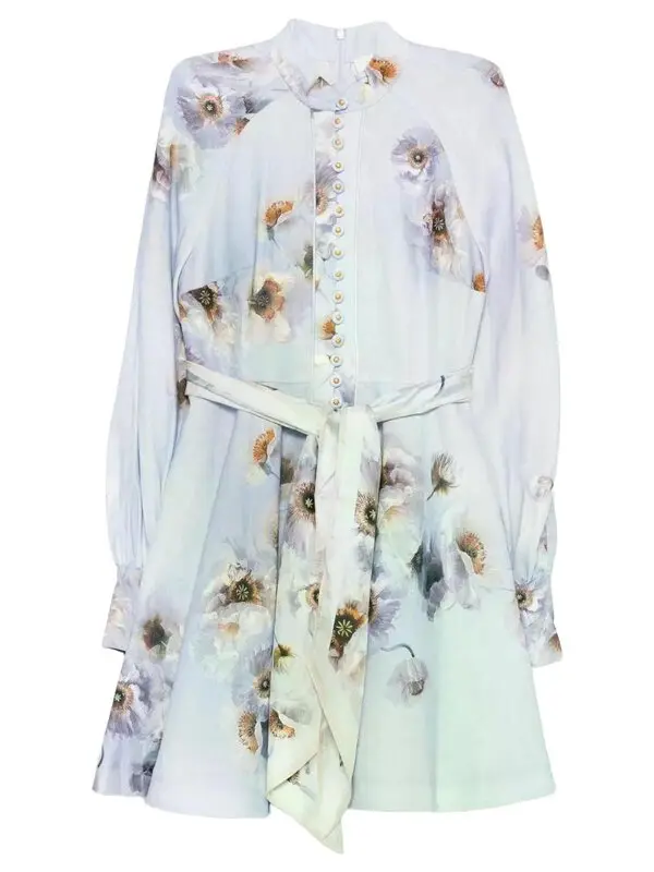 Zimmermann Floral-print Mini Dress - Purple