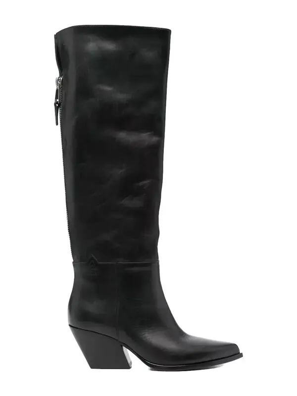 Elena Iachi Zip-fastening Pointed-toe Boots - Black