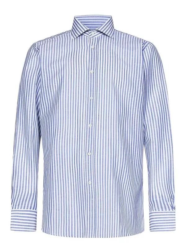 FRANZESE COLLECTION Franzese Napoli David Beckham Model Shirt - Clear Blue